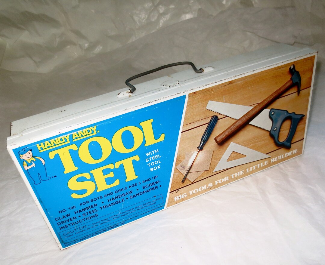 Handy Andy Tool Box Metal Box Toy Box Cash or Supplies Box Office ...