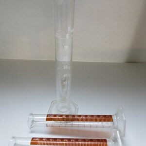 Lab Graduated Measuring Vials - Vintage 50s KIMAX Laboratory Vials ...