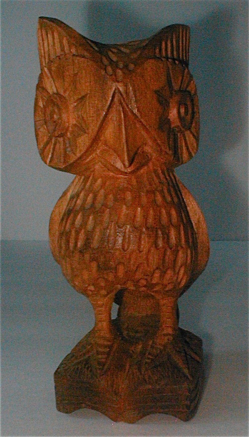 Righteous Wood Owl and Book of Knowledge Hand Carved Statue | Etsy