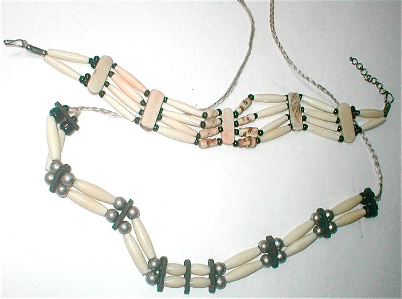 Native American Bone Pipe Bead Necklaces Choker Length Classic - Etsy