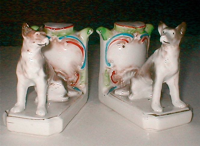 Porcelain German Shepherd Bookends Made in Japan Dog - Etsy