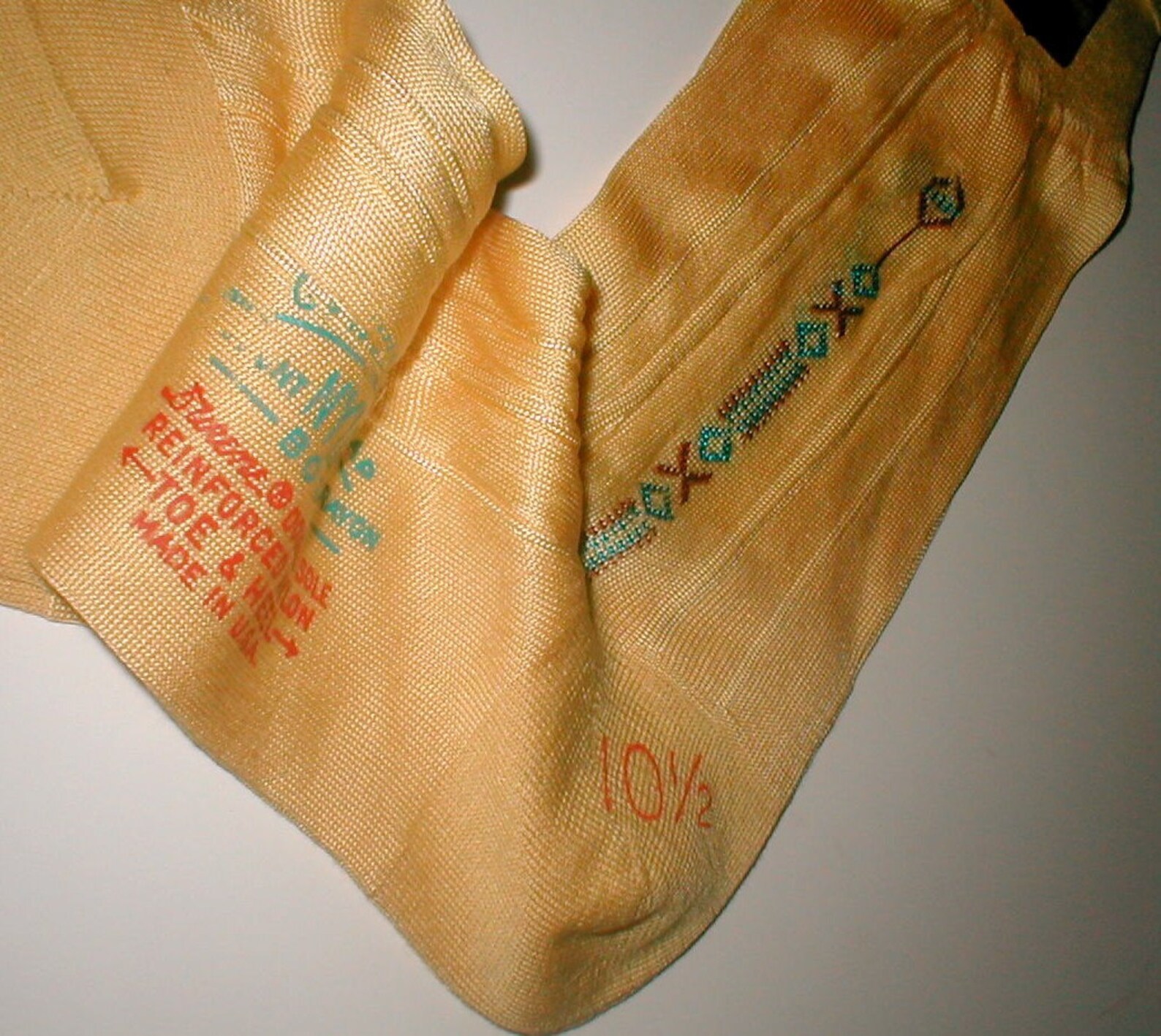 Vintage 1950s Rockabilly Nylon Socks Size 10.5 Yellow - Etsy