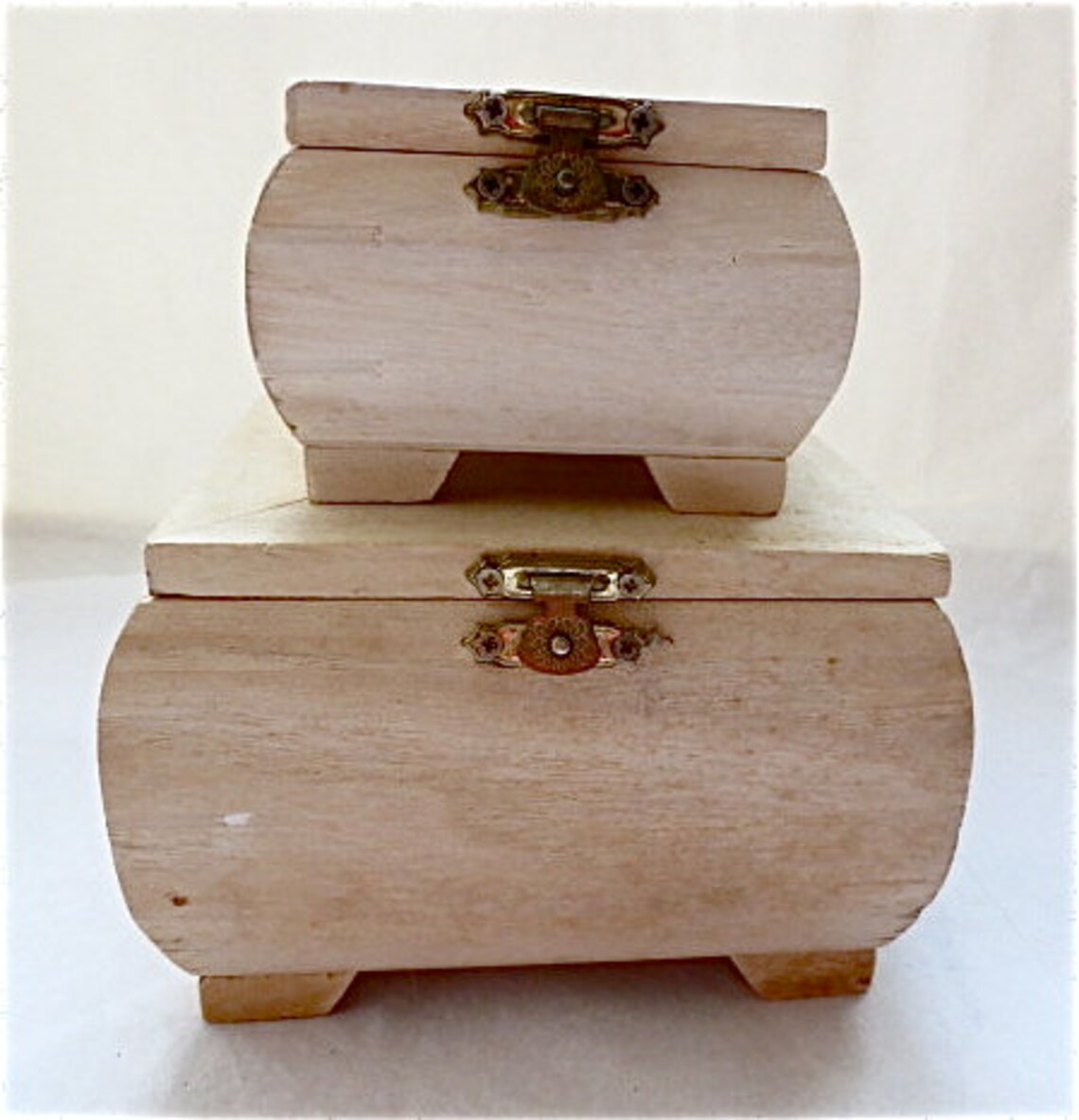 Natural Unfinished Wood Box Set of Two Nesting Boxes for - Etsy