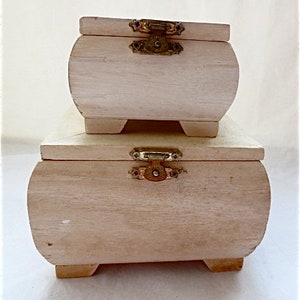 Natural Unfinished Wood Box Set of Two Nesting Boxes for - Etsy