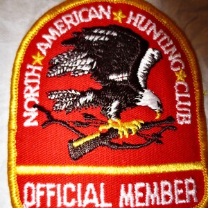 North American Hunting Patch - Vintage Hunting Hat Patch - Embroidered ...