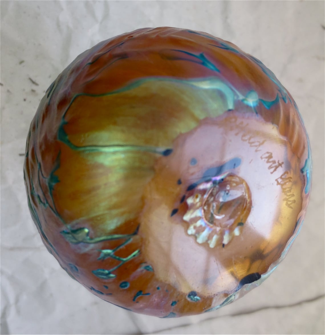 Robert Held Art Glass Vase Iridescent Swirl Signed By The Etsy