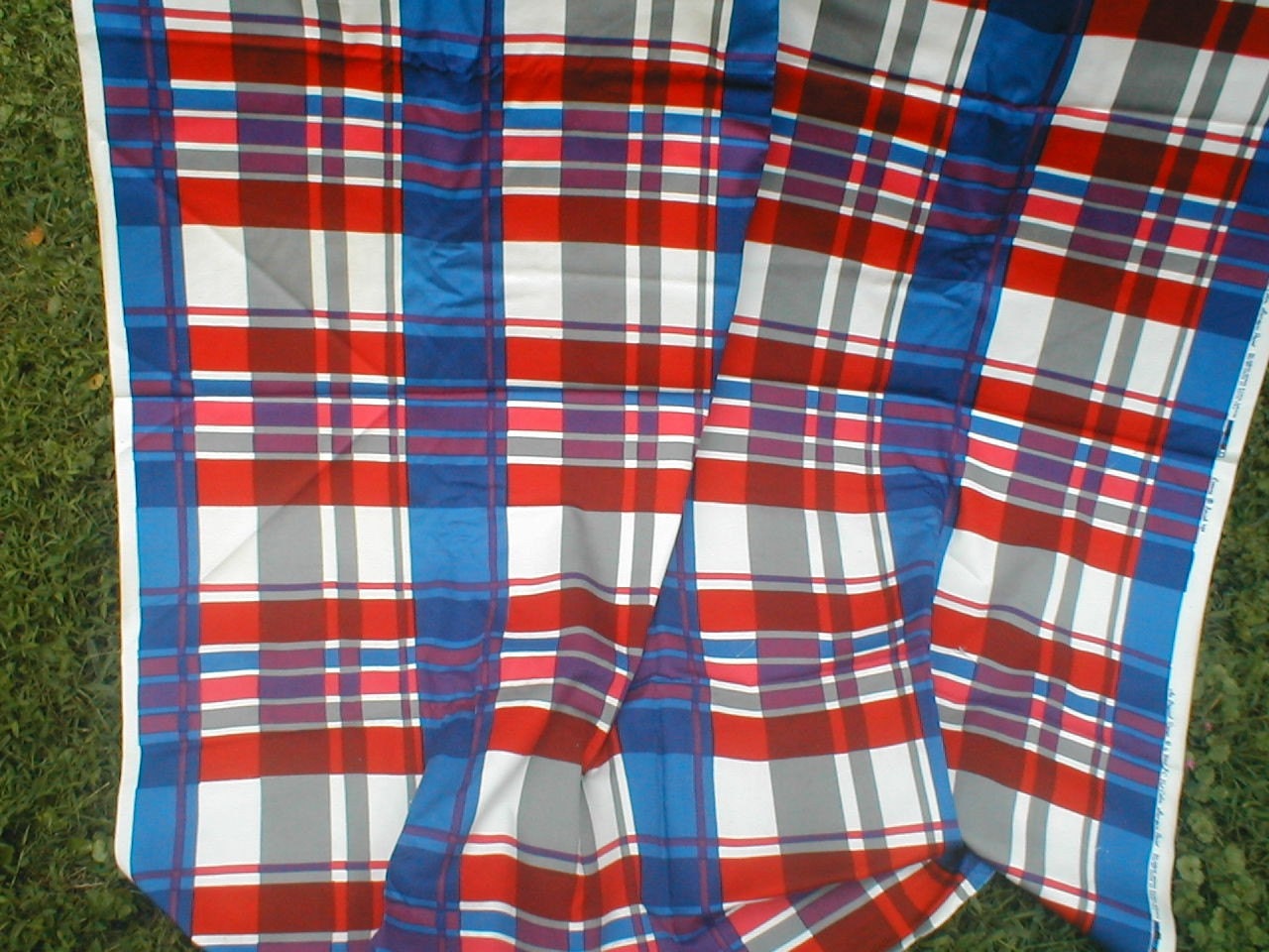 Plaid Fabric - Vibrant Vintage 70's Modern Design - 3 Pieces Left - Etsy