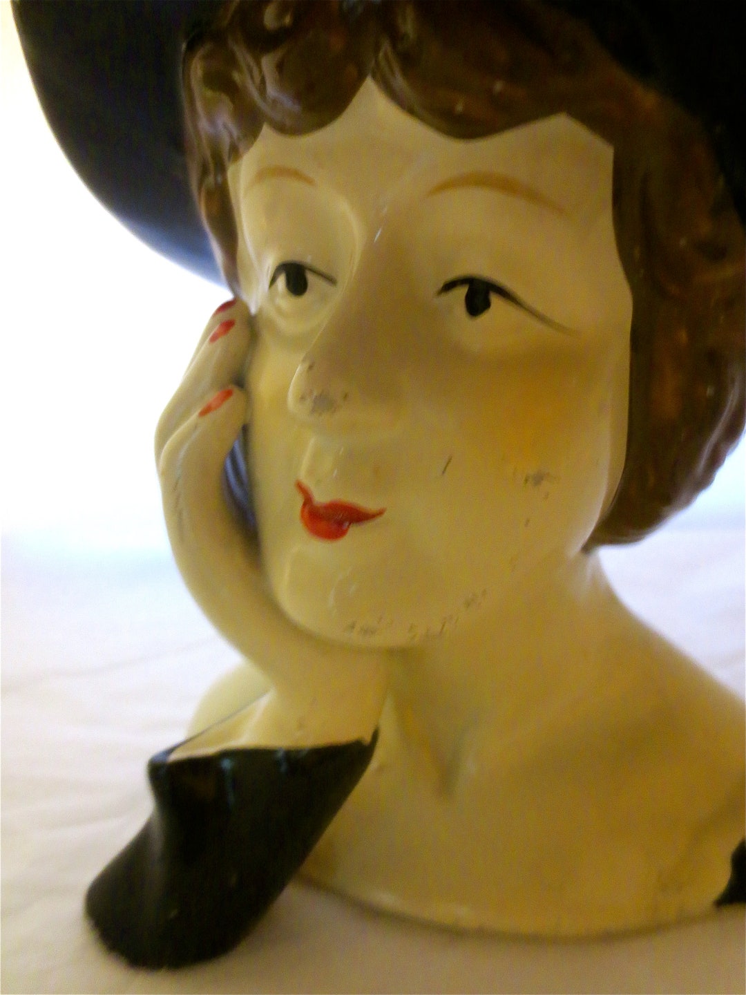 Lady in a Hat - Ceramic - Lady Head Sculpture - A Wise Dame - Etsy