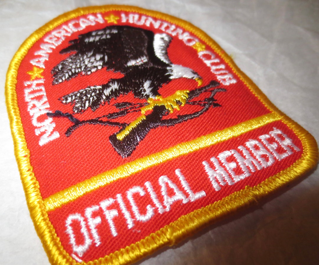 North American Hunting Patch - Vintage Hunting Hat Patch - Embroidered ...