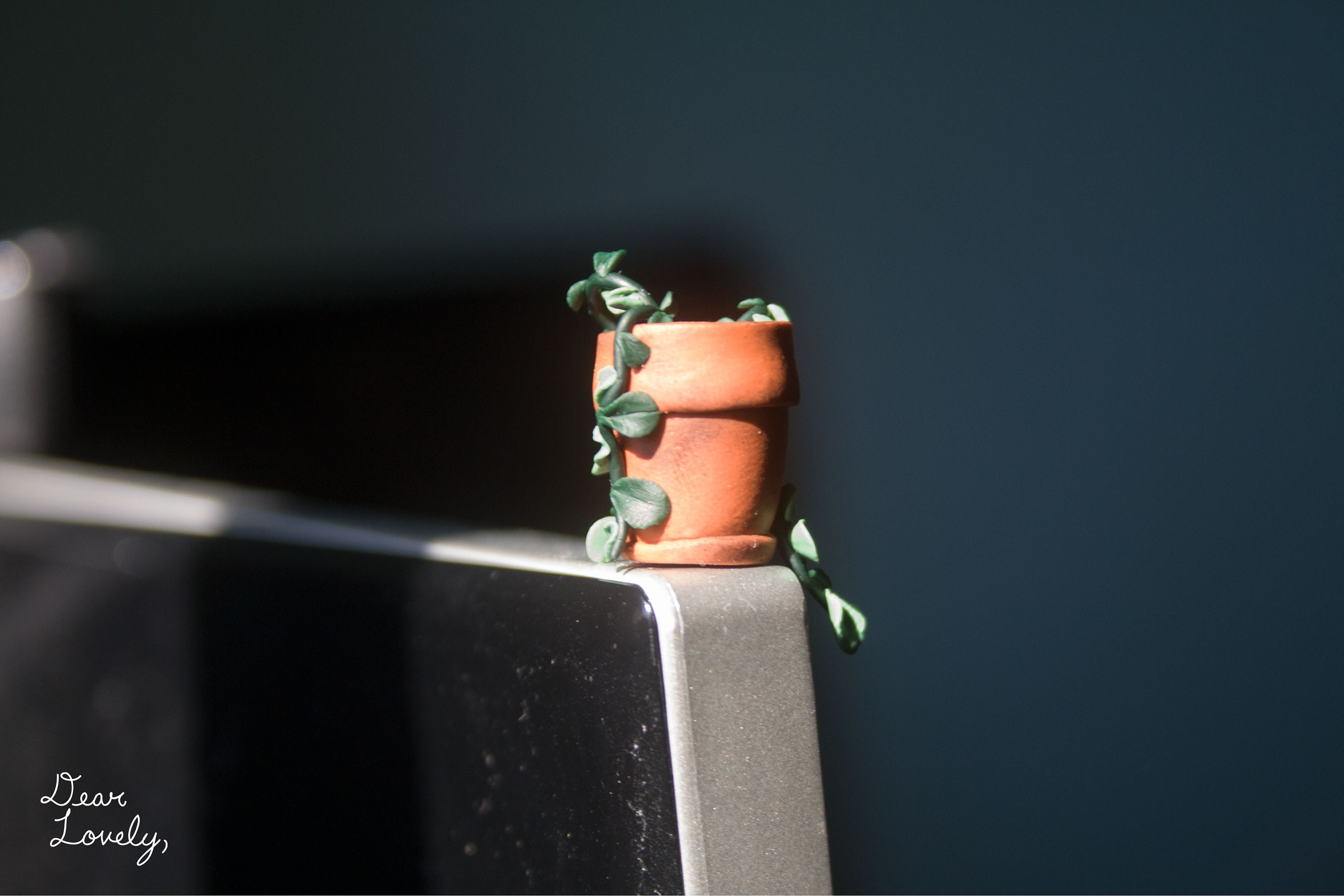 Potted Plant Monitor Topper Desk Decoration Car Accessory Shelf ...