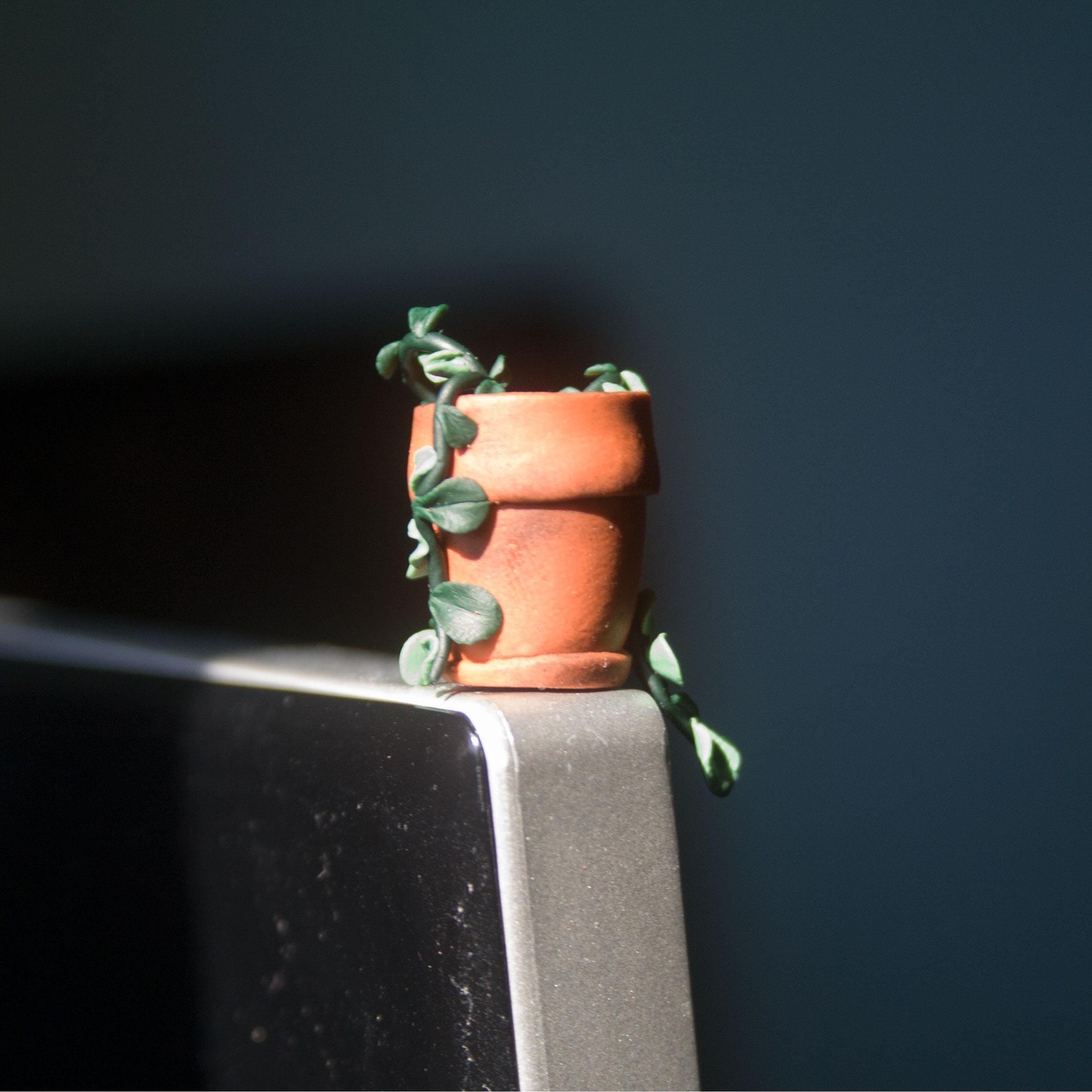 Potted Plant Monitor Topper | Desk Decoration | Car Accessory | Shelf ...