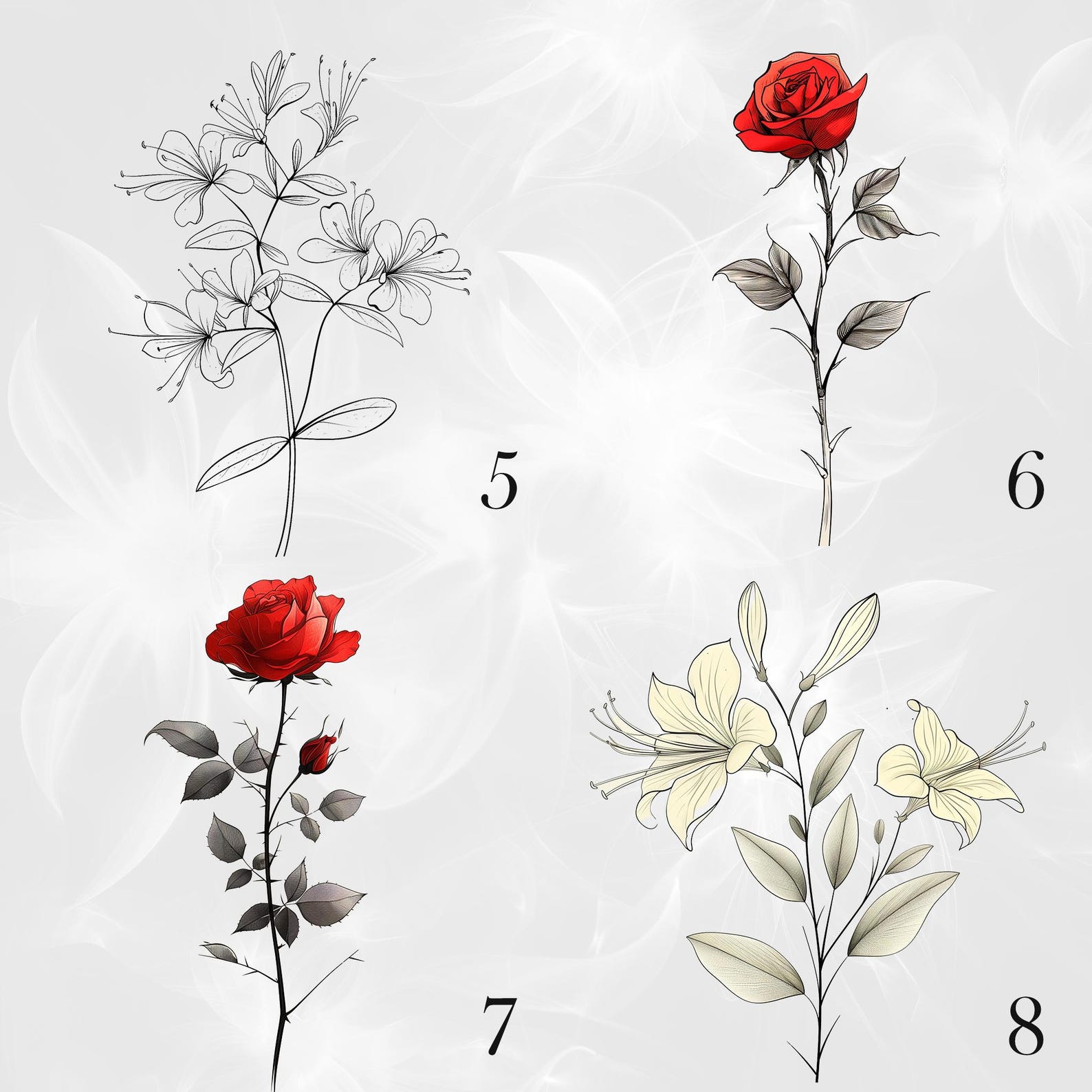 Rose SVG | June Birthmonth Flower | Birth Month Flower Bouquet PNG ...