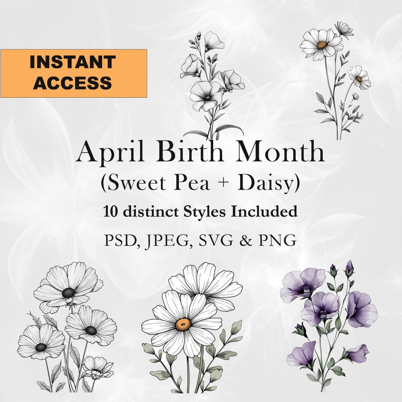 Daisy SVG I April Birth Month Flower SVG I April Birthday Flower I ...