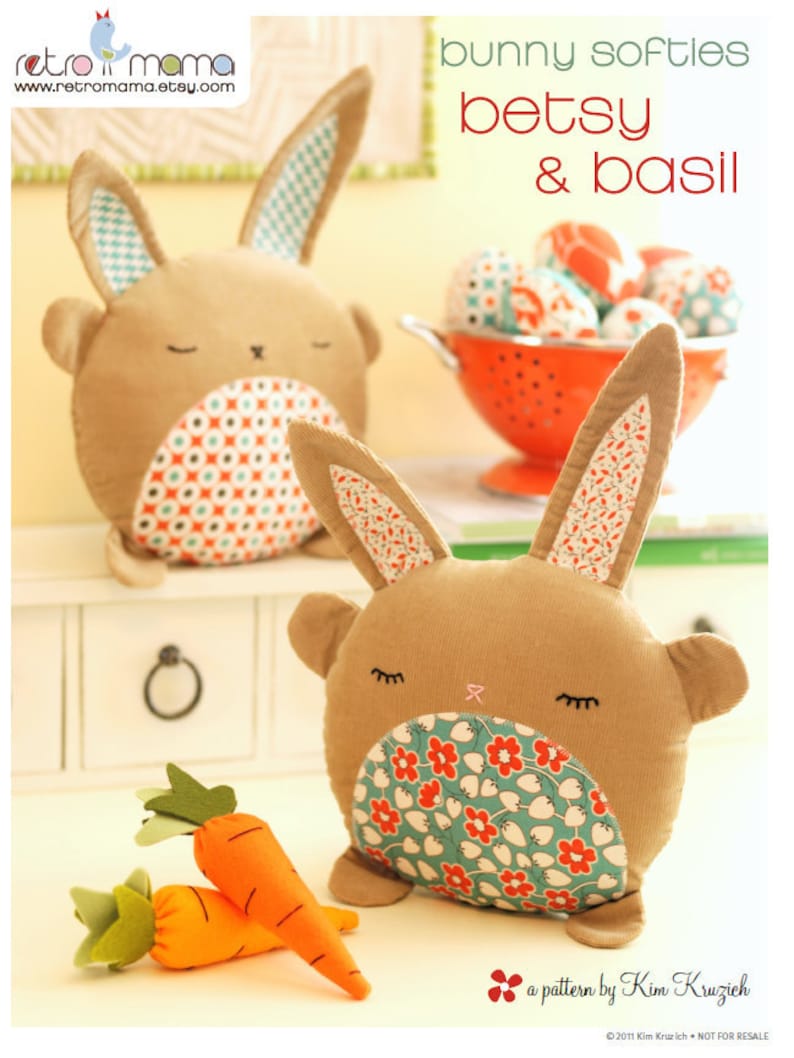 PDF Sewing Pattern Betsy & Basil Bunny Softies Instant | Etsy