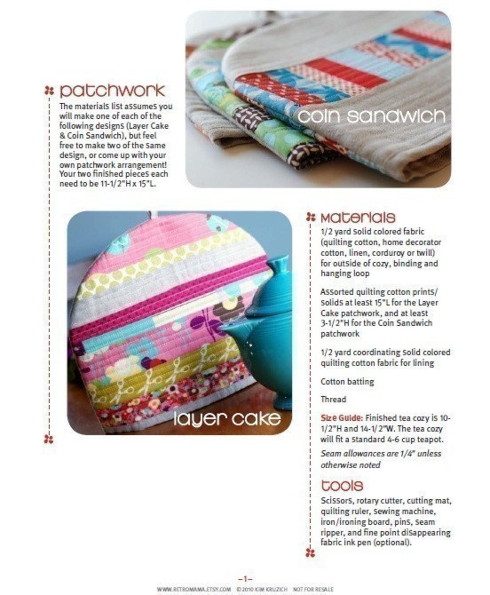 Tea Cozy PDF Sewing Pattern Instant Download - Etsy