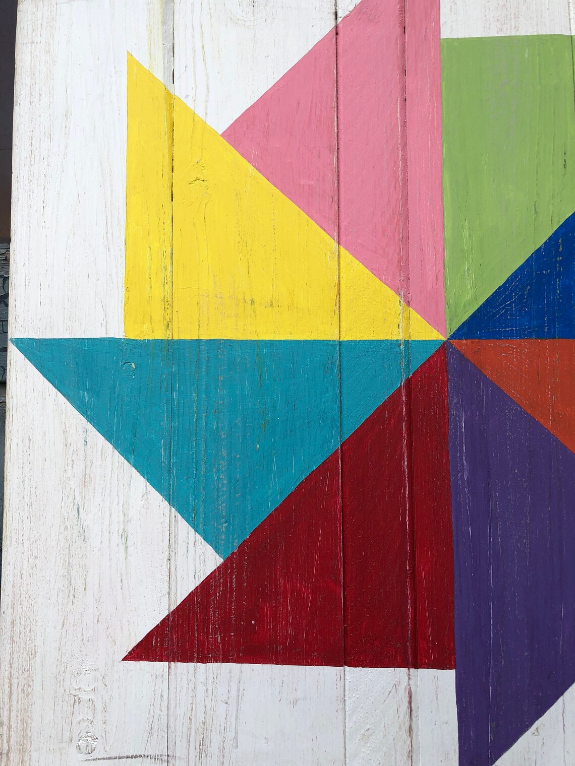 Rainbow Pinwheel Barn Quilt outdoor art wood sign door | Etsy