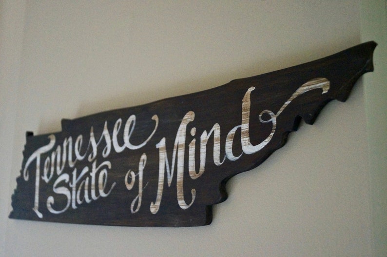Tennessee State of Mind Wood Sign - Hand Lettered - State Sign ...