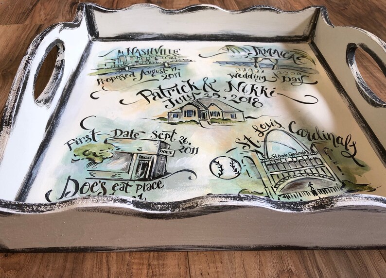 Wedding Date Tray Custom Date Artwork Decorative Tray | Etsy