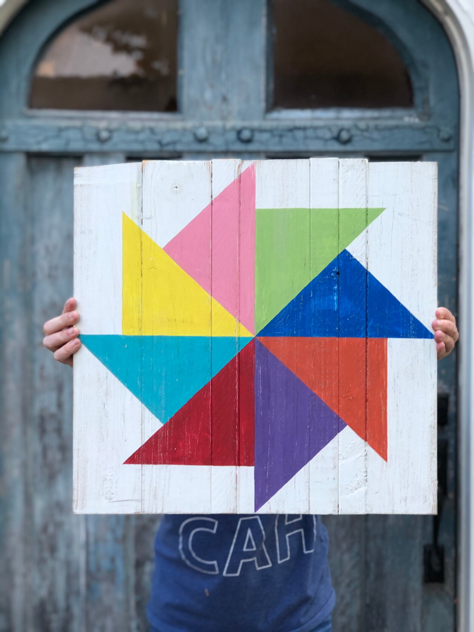 Rainbow Pinwheel Barn Quilt Outdoor Art Wood Sign Door | Etsy