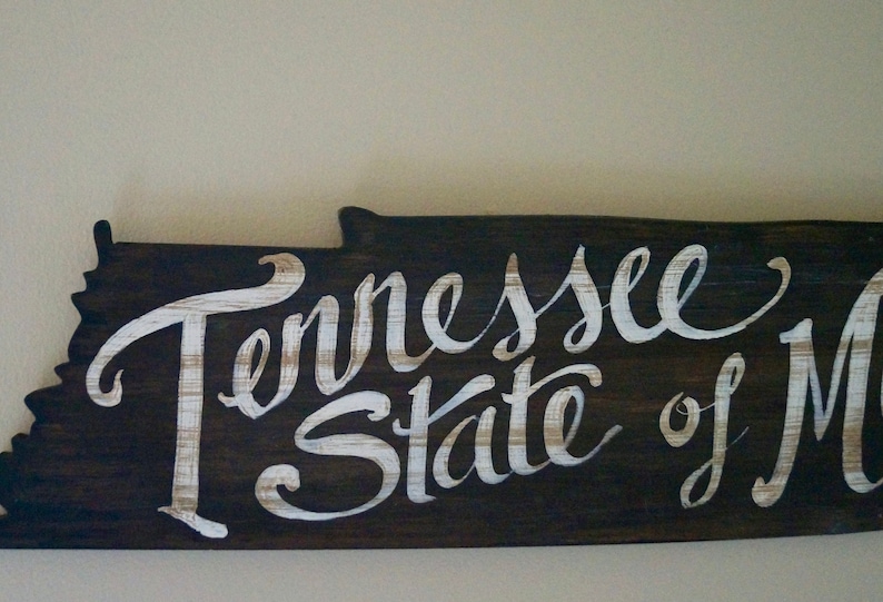 Tennessee State of Mind Wood Sign - Hand Lettered - State Sign ...