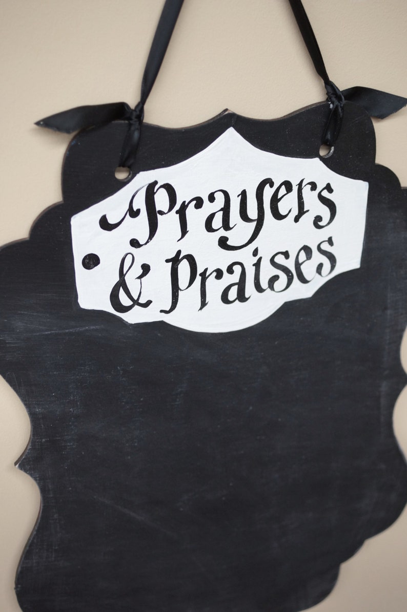Prayers and Praises Chalkboard Keaton Scroll Black | Etsy