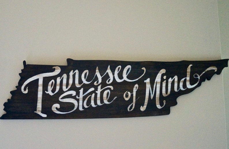 Tennessee State of Mind Wood Sign - Hand Lettered - State Sign ...