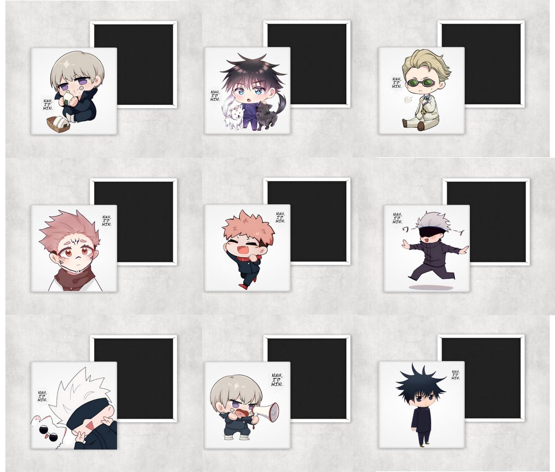 Jujutsu Kaisen Anime Magnets, JJK Magnet Set of 9, JJK Magnets 2x2 ...