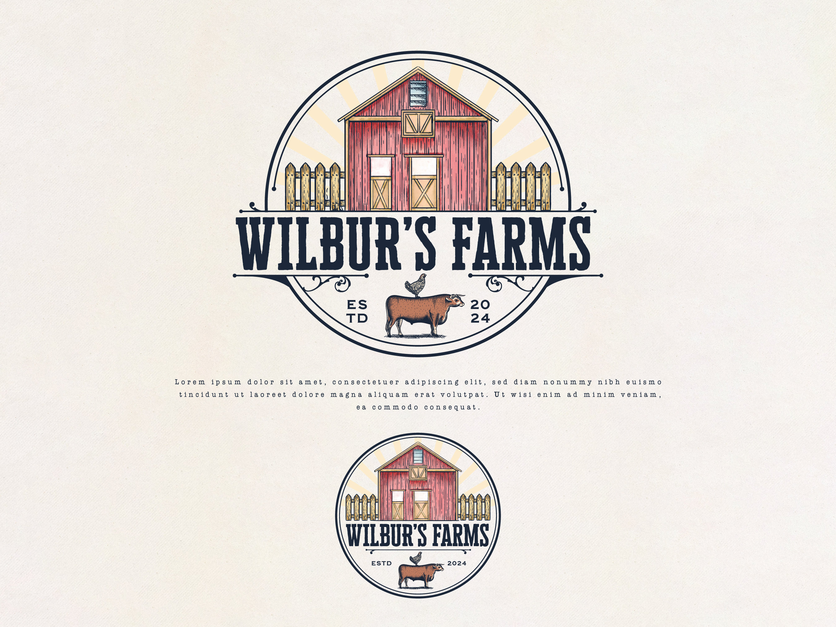 Custom Farm Logo Design, Farmer Logo, Farming Logo, Cow Farm Logo ...