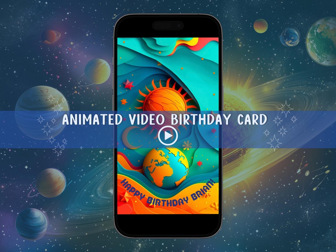 Animated Video Digital Birthday Card, Video Birthday Card, Animated ...