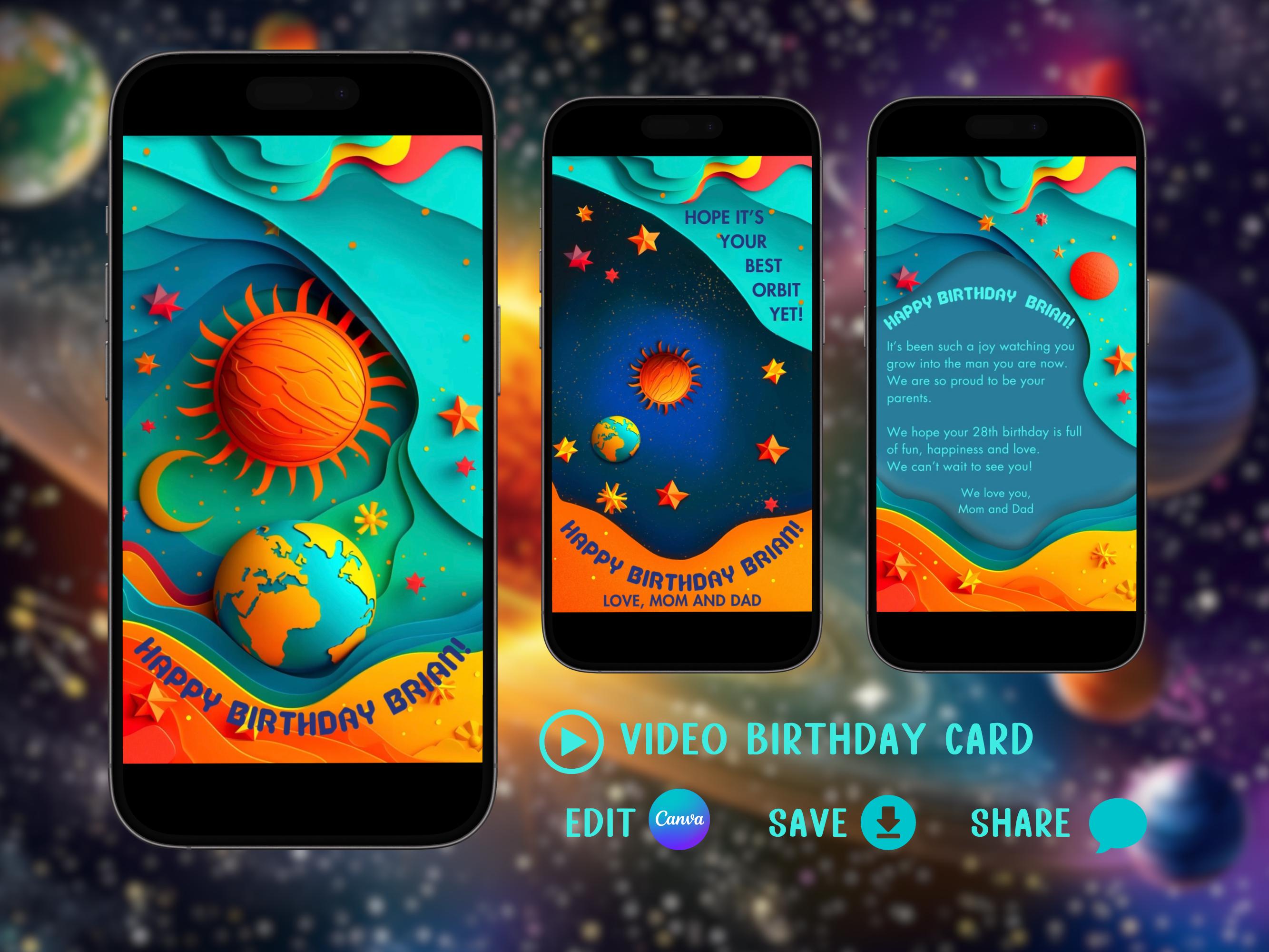 Animated Video Digital Birthday Card, Video Birthday Card, Animated ...
