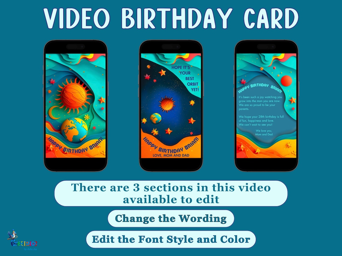 Animated Video Digital Birthday Card, Video Birthday Card, Animated ...