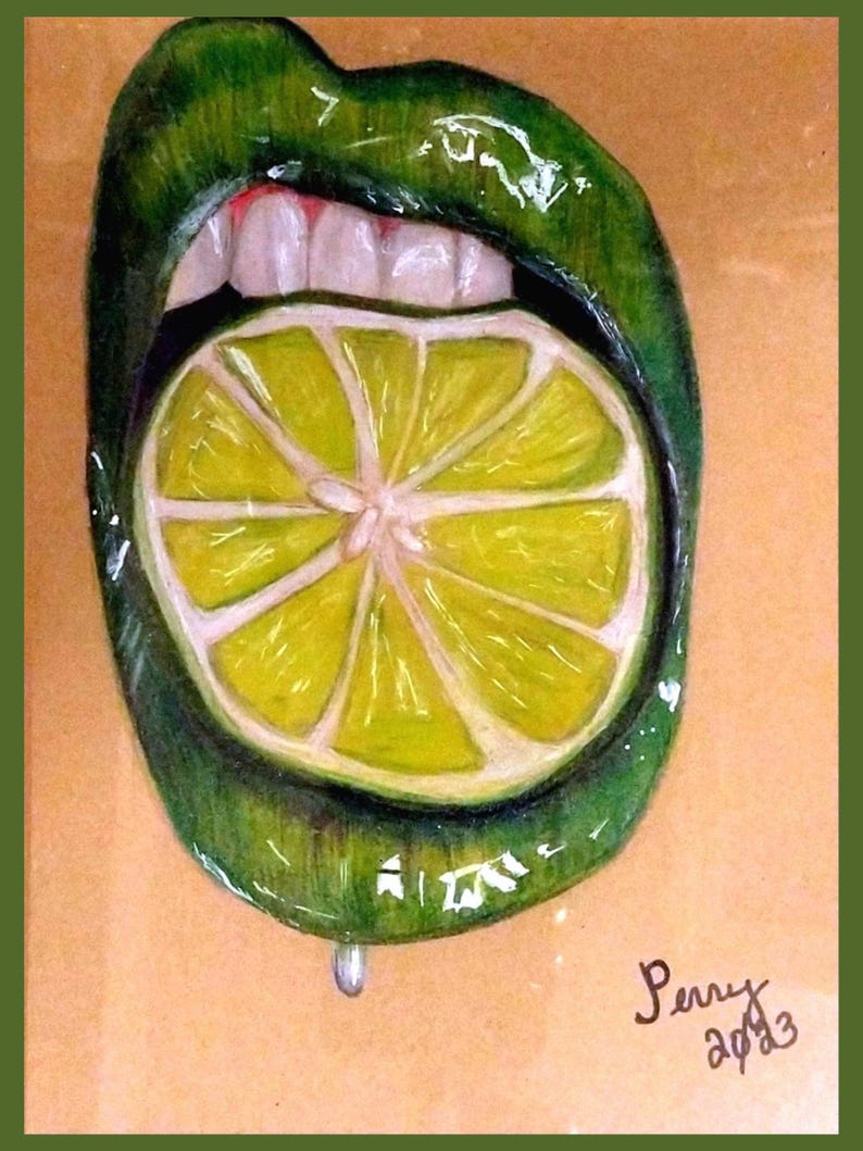 Juicy Lime- Digital Download Colored Pencil Original Artwork Lip Art ...