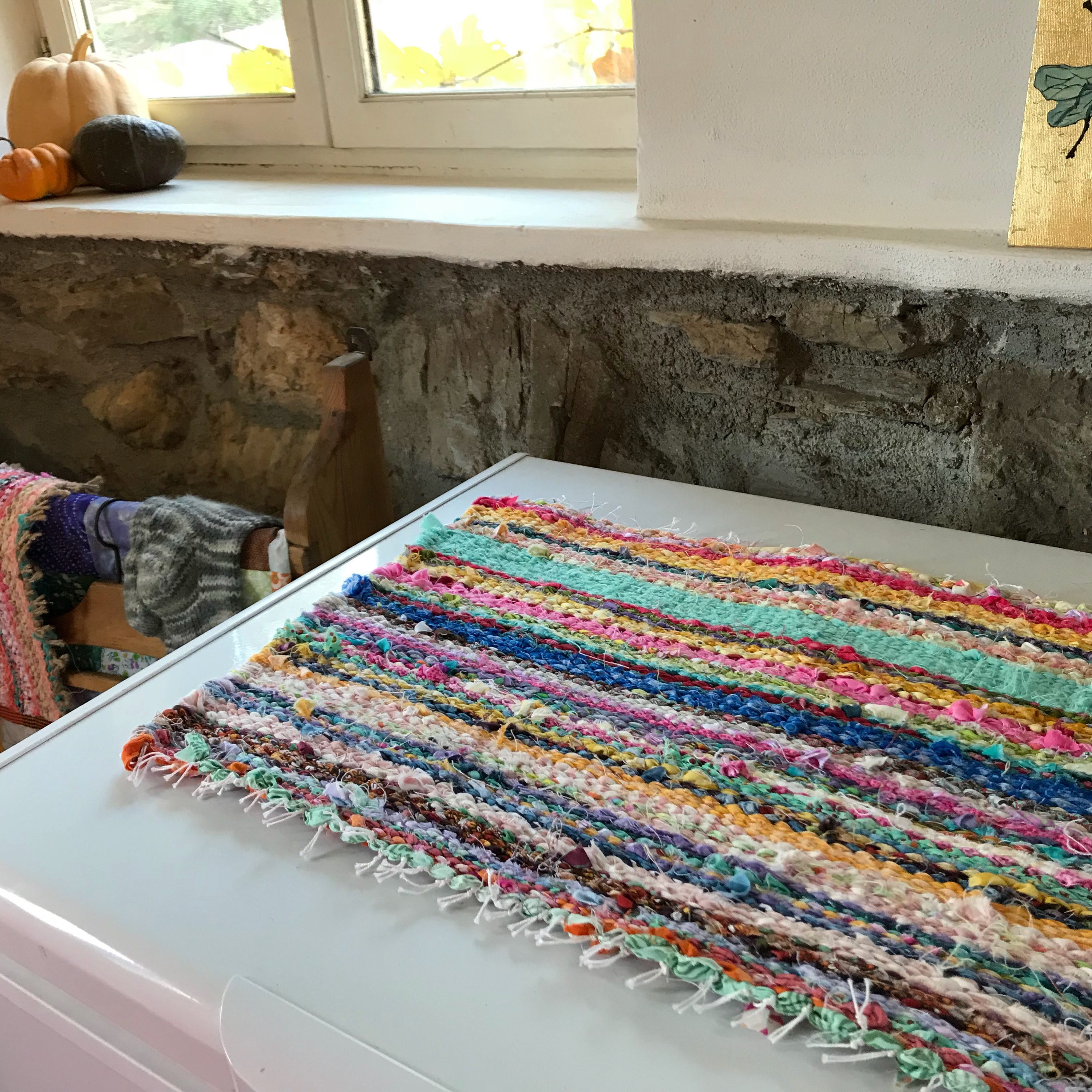 Country Cottage Small Handmade Rag Rug Table Mat in Bright | Etsy