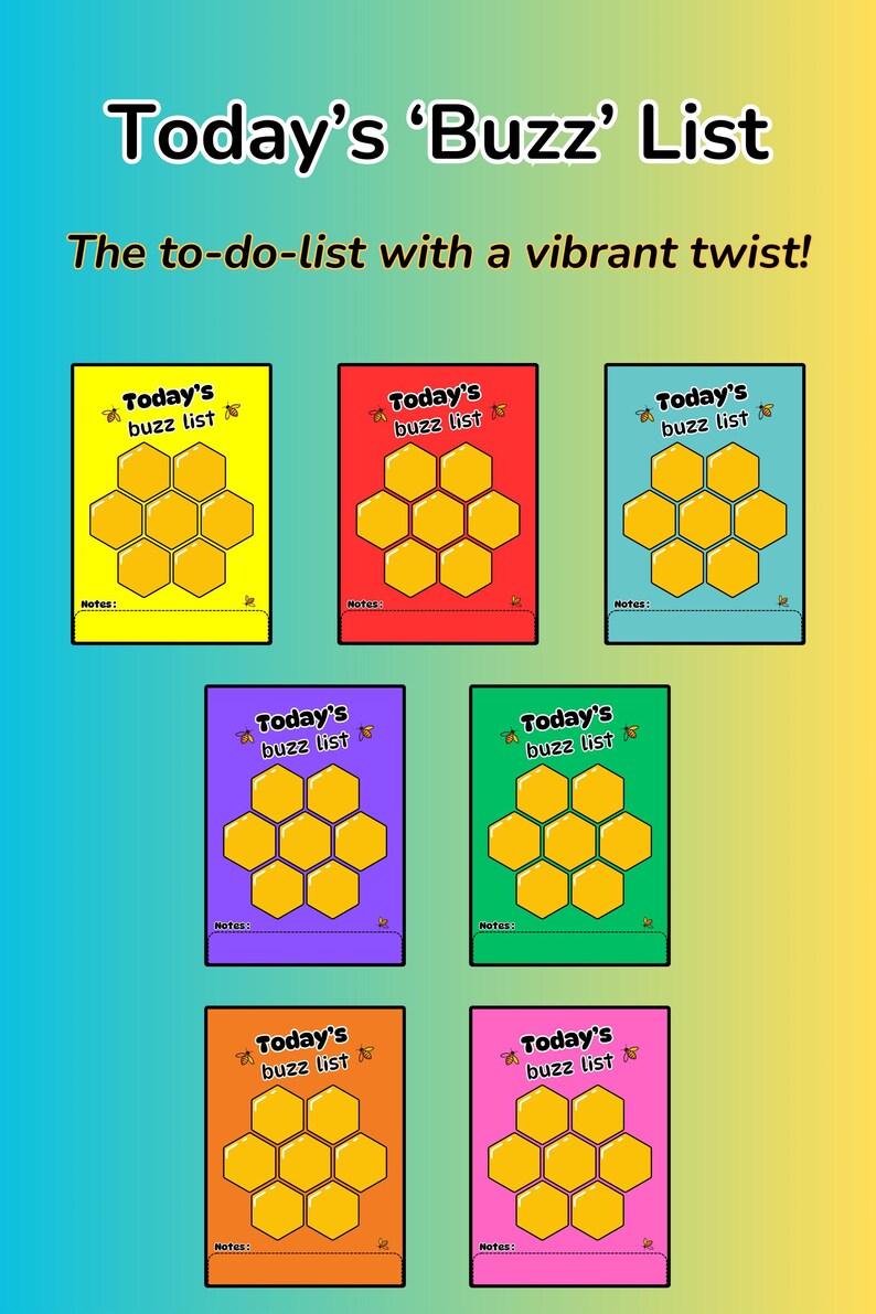 Today's Buzz List to Do List Template Digital Daily Planner Printable ...
