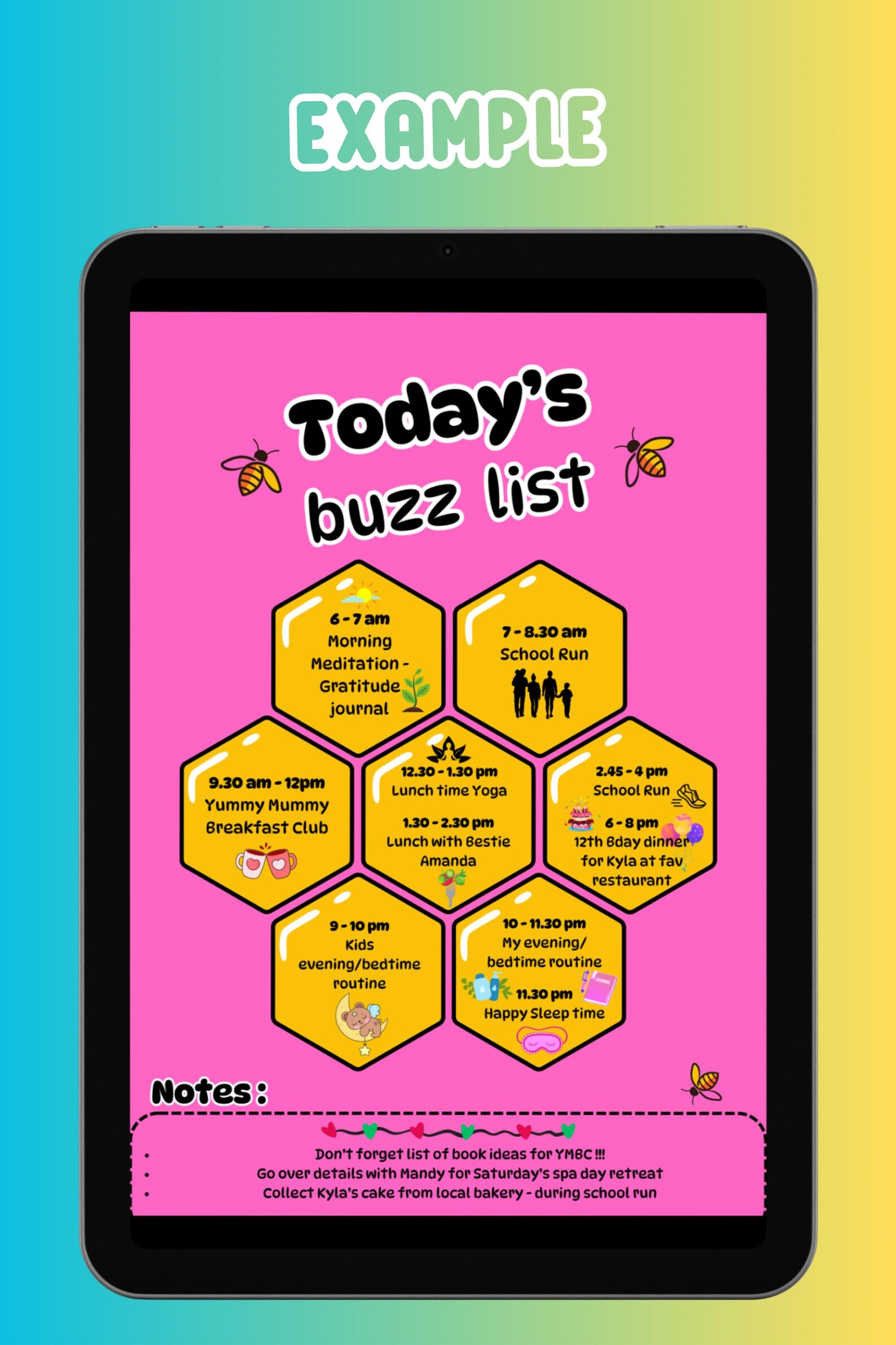 Today's Buzz List to Do List Template Digital Daily Planner Printable ...