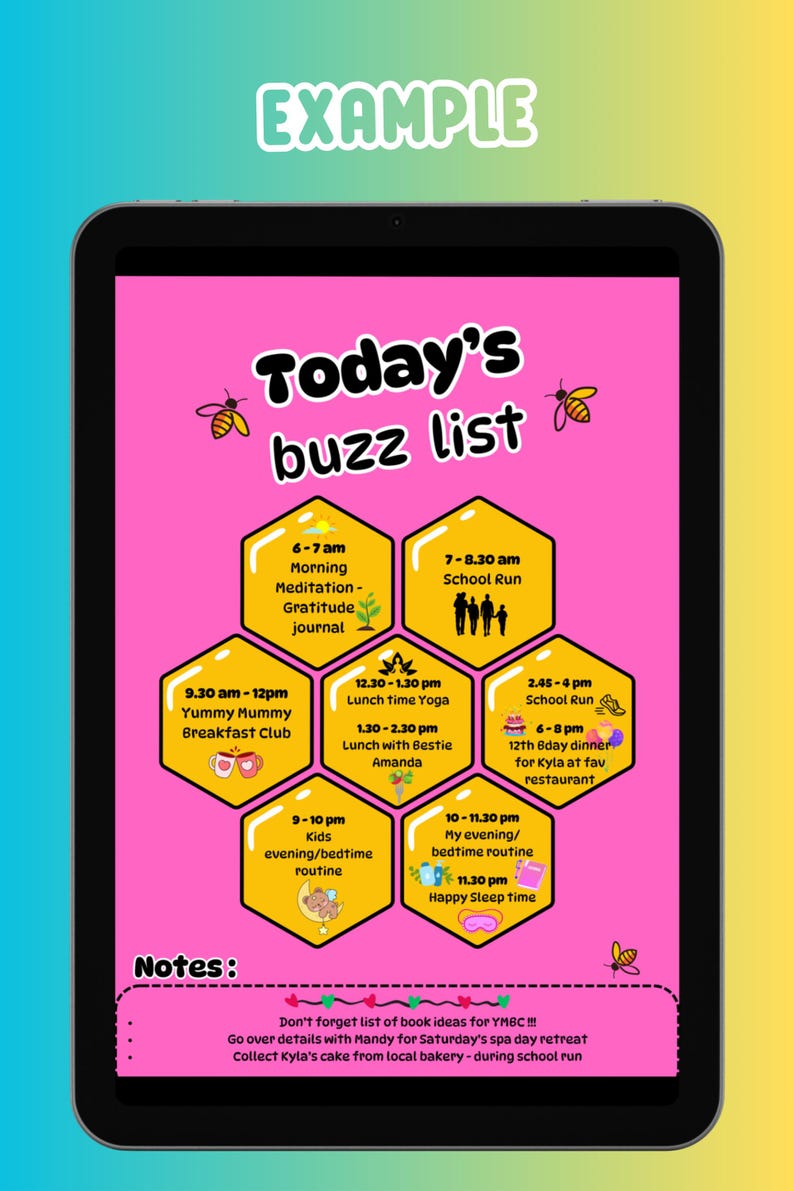 Today's Buzz List | to Do List Template | Digital Daily Planner ...
