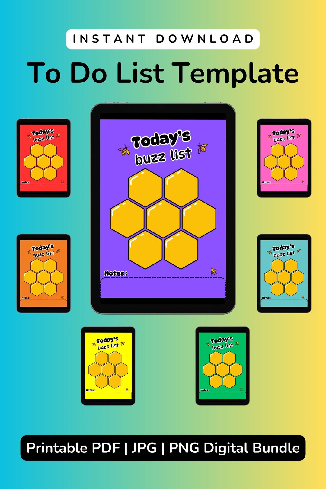 Today's Buzz List | to Do List Template | Digital Daily Planner ...