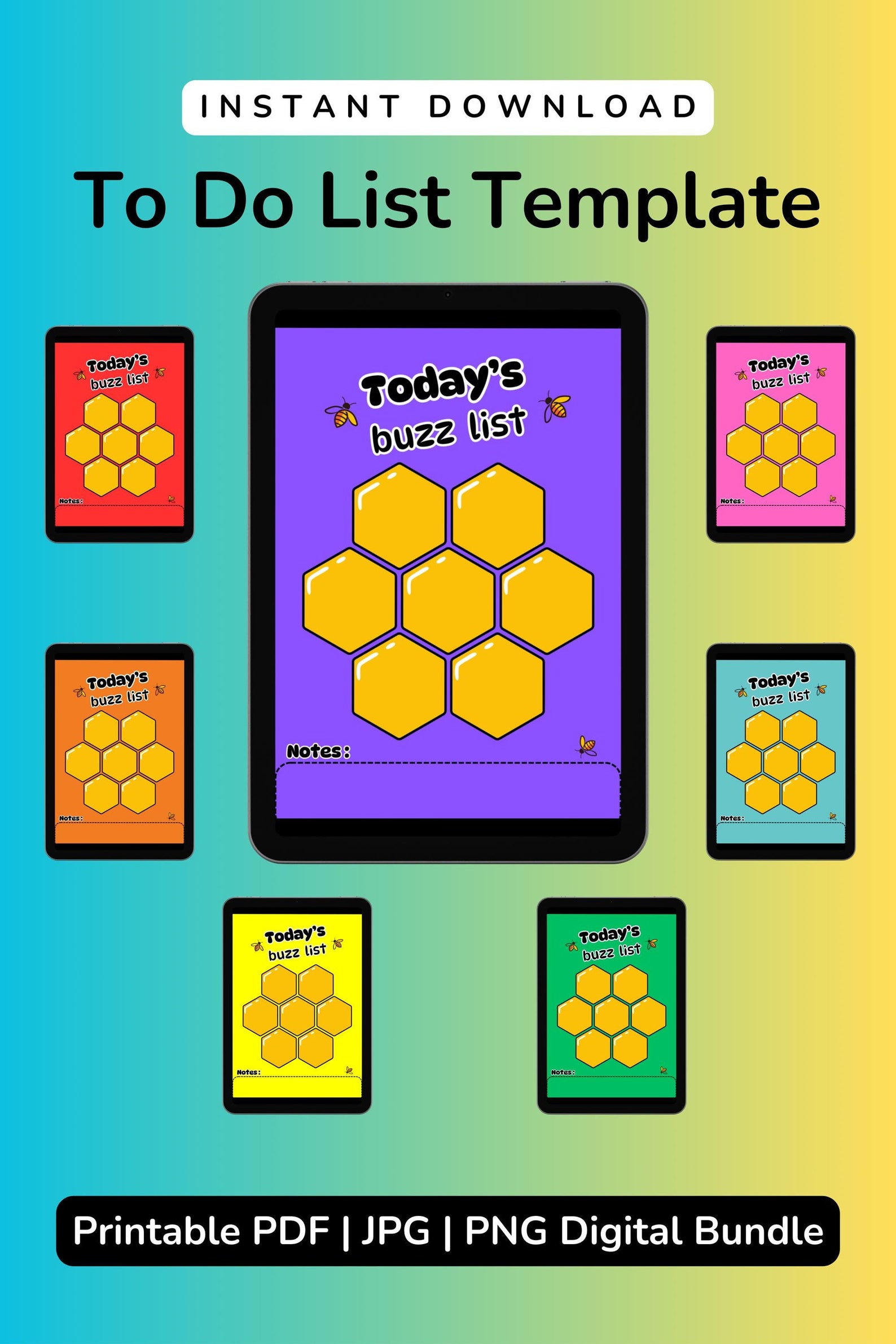 Today's Buzz List | to Do List Template | Digital Daily Planner ...