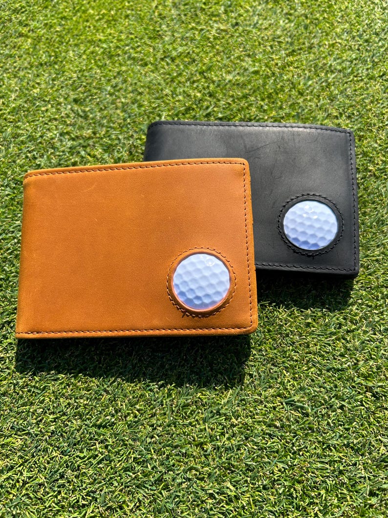 Custom Golf Ball Wallet | Personalized Leather Wallet | REAL Golf Ball ...