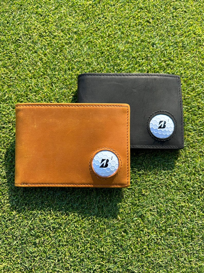 Custom Golf Ball Wallet | Personalized Leather Wallet | REAL Golf Ball ...