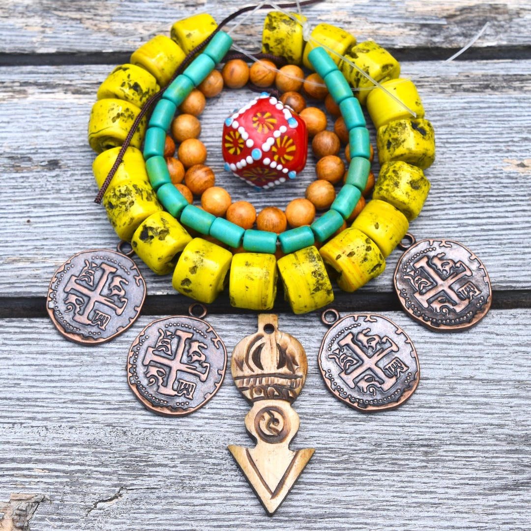 Seville Bead Collection: Rustic Yellow Red Blue, Sandalwood, Millefiori ...
