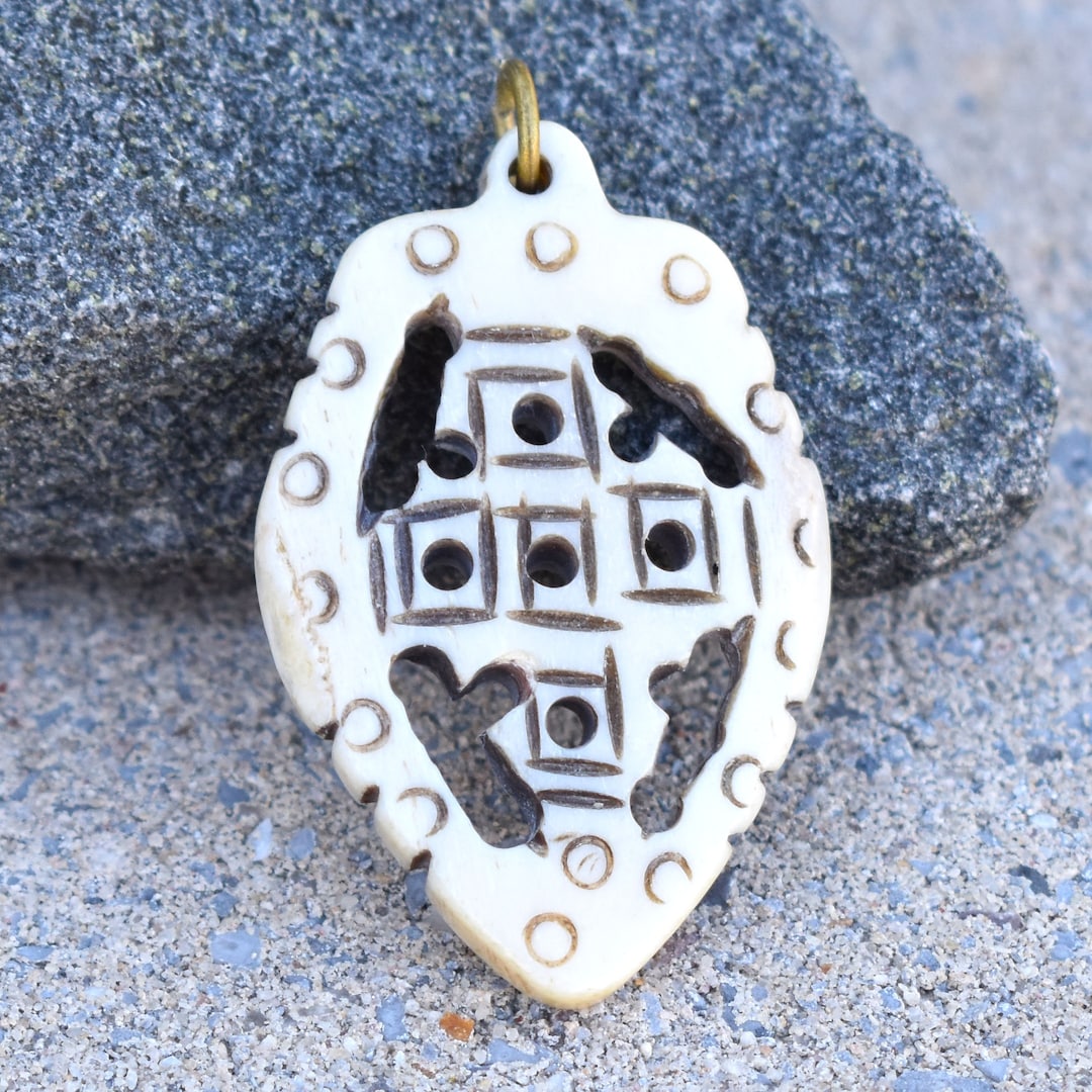 Unique Tribal Style Open Carved Bone Arrowhead With Eyes and Squares - Etsy
