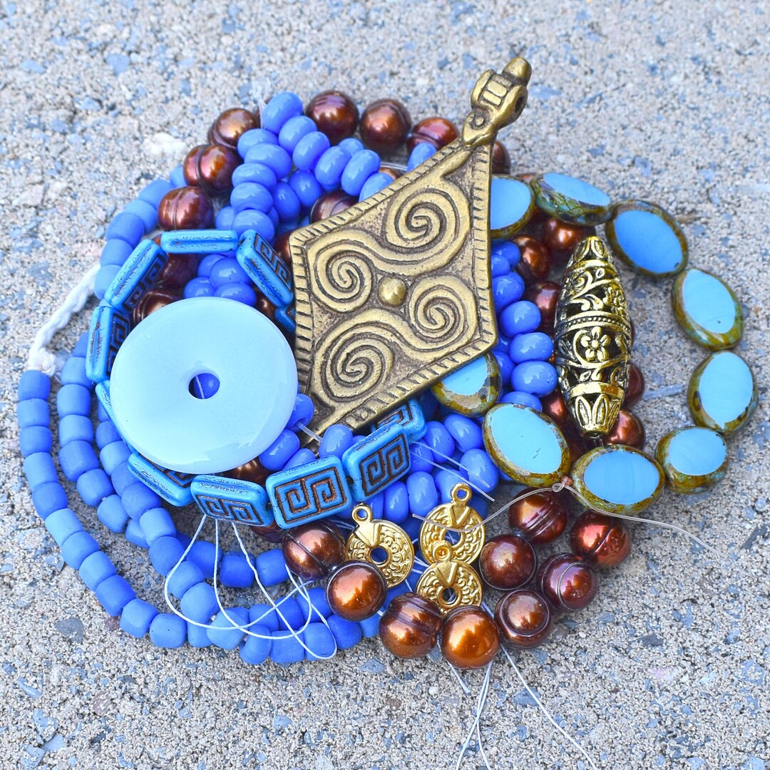 PERIWINKLE Bead Collection: Periwinkle, Blue, Lavender & African Brass ...