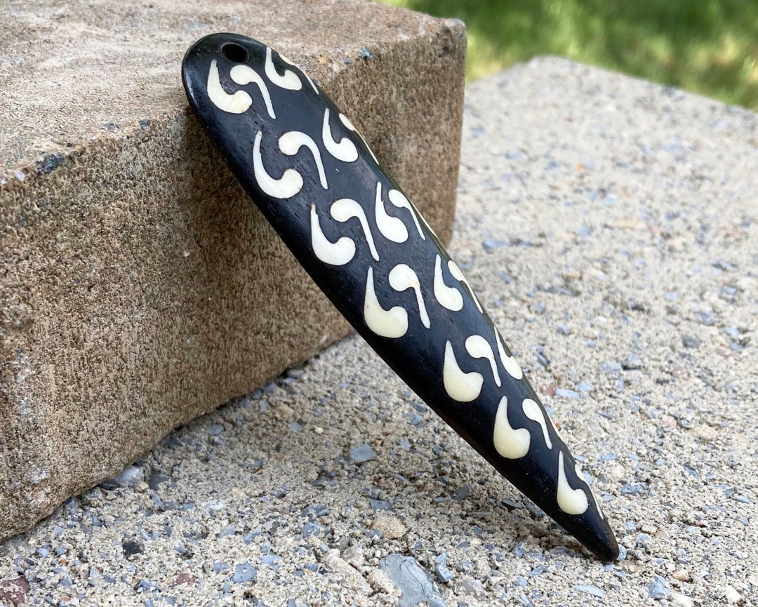 Awesome African Batik Bone Tribal Design Spear Head Pendant ~ 105mm - Etsy