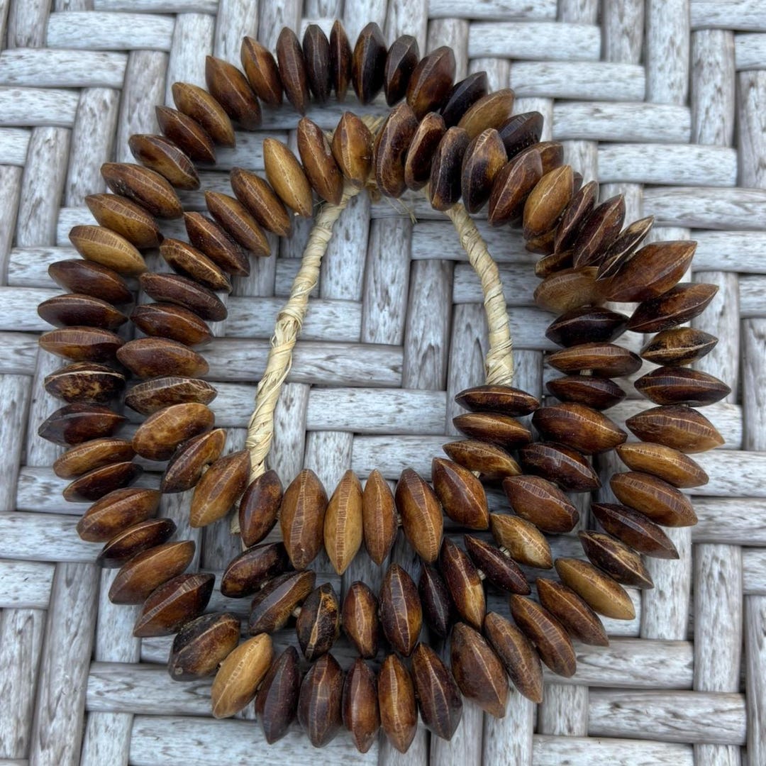 African Batik Brown Bone Saucer Disc Beads From Kenya 15mm ~ Strand of ...