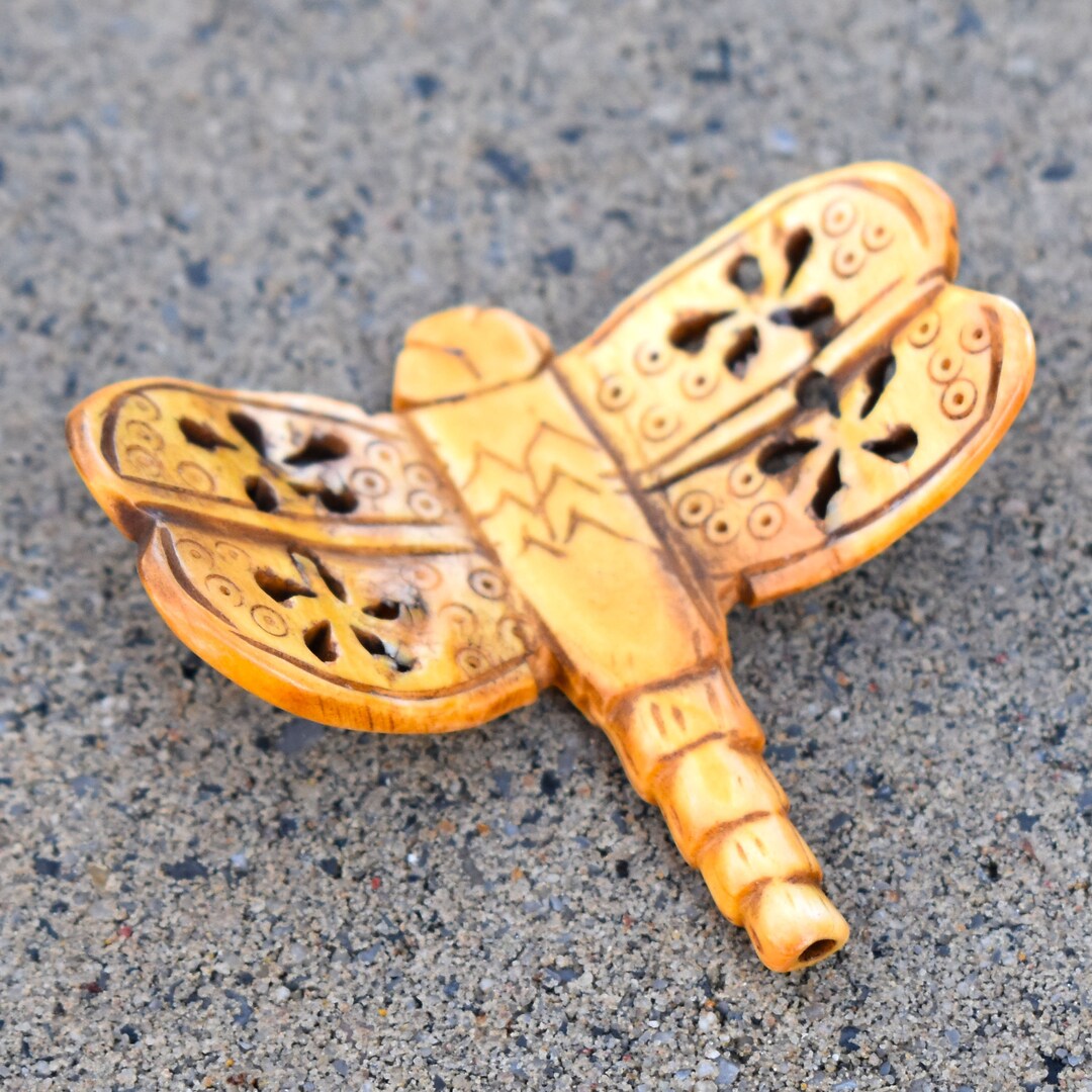 Beautiful Hand Carved Antiqued Bone Dragonfly Bead Pendant 50mm - Etsy