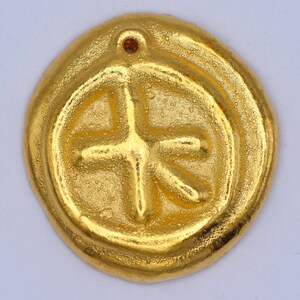 24K Gold Plated Greek Terra Cotta Primitive Symbol Pendant - Etsy