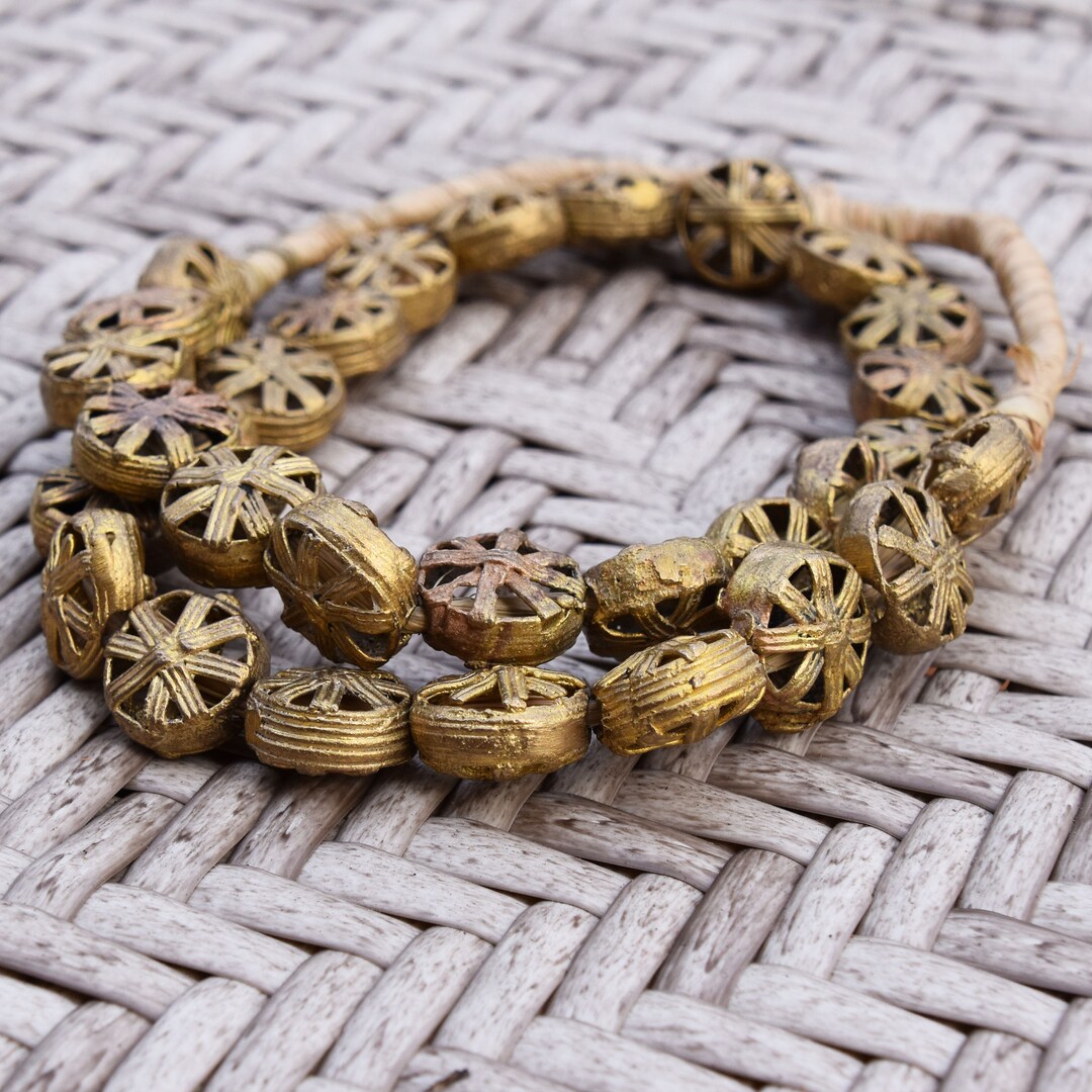 African Brass Filigree Wheel Coin Beads ~ Set of 30 - Etsy
