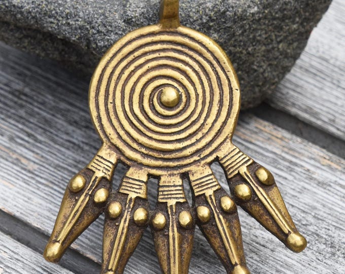 Beautiful and Unique African Brass Ashanti Style Shield Spiral ...