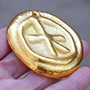 24K Gold Plated Greek Terra Cotta Primitive Symbol Pendant - Etsy